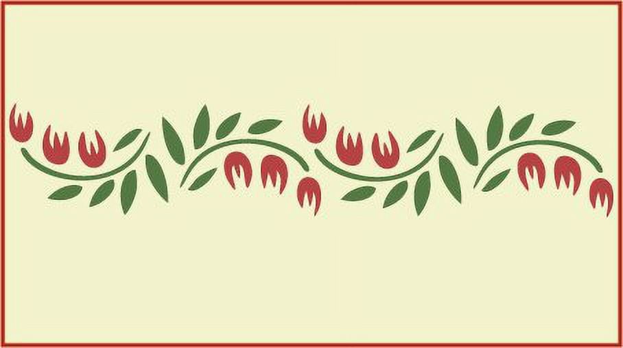Flower 1 Border Stencil - DIY Art & Craft Reusable Sturdy Flexible ...