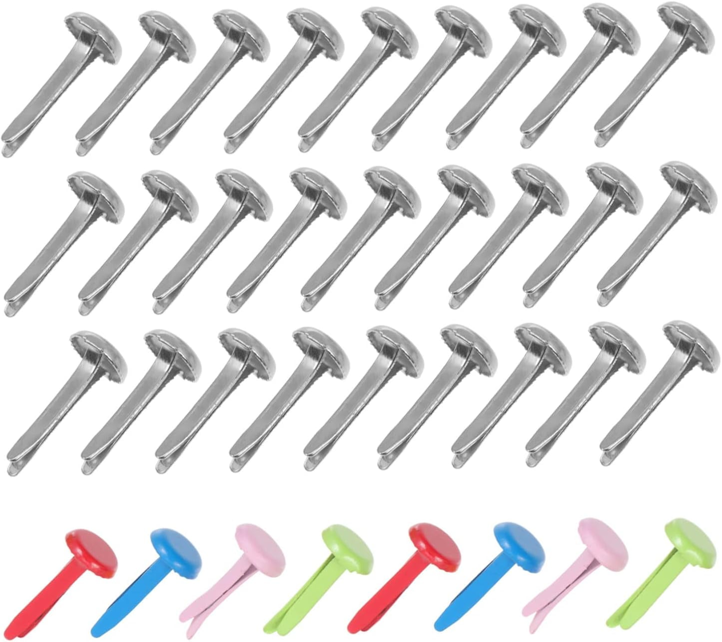 Flower 120 Pcs Two-Legged Nails Craft for Small Paper Fasteners ...