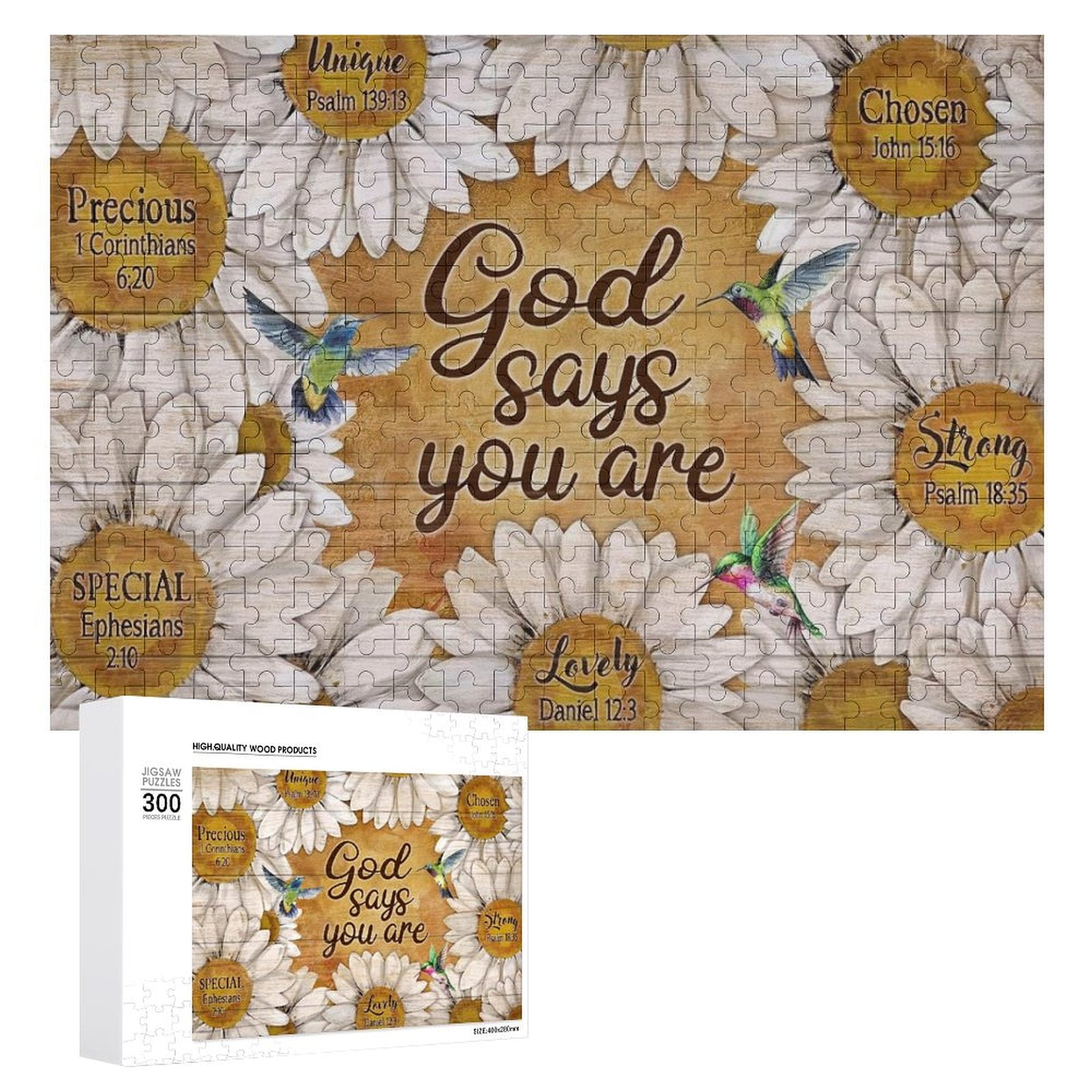 Flower 300 Piece Jigsaw Puzzles for Adults and Kids - God Says You Are ...