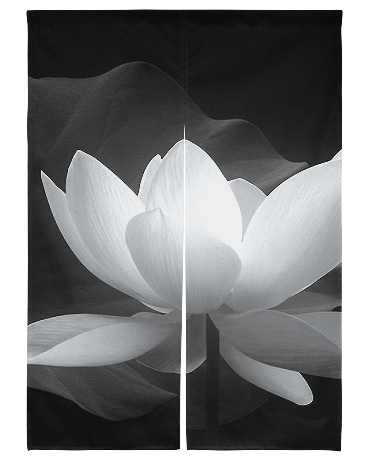Flower Abstract Blue Lotus Japanese Door Curtain Living Room Bedroom ...