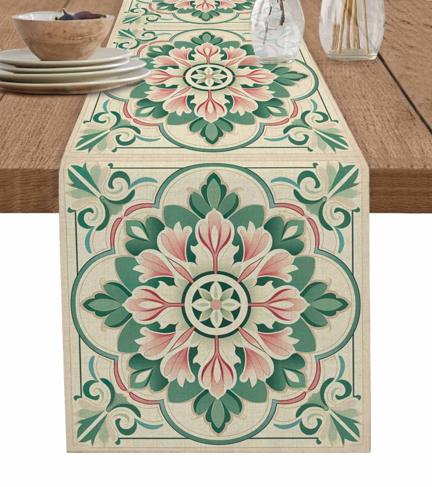 Flower Abstract Gradient Lines Table Runner ration Home r Dinner Table ...