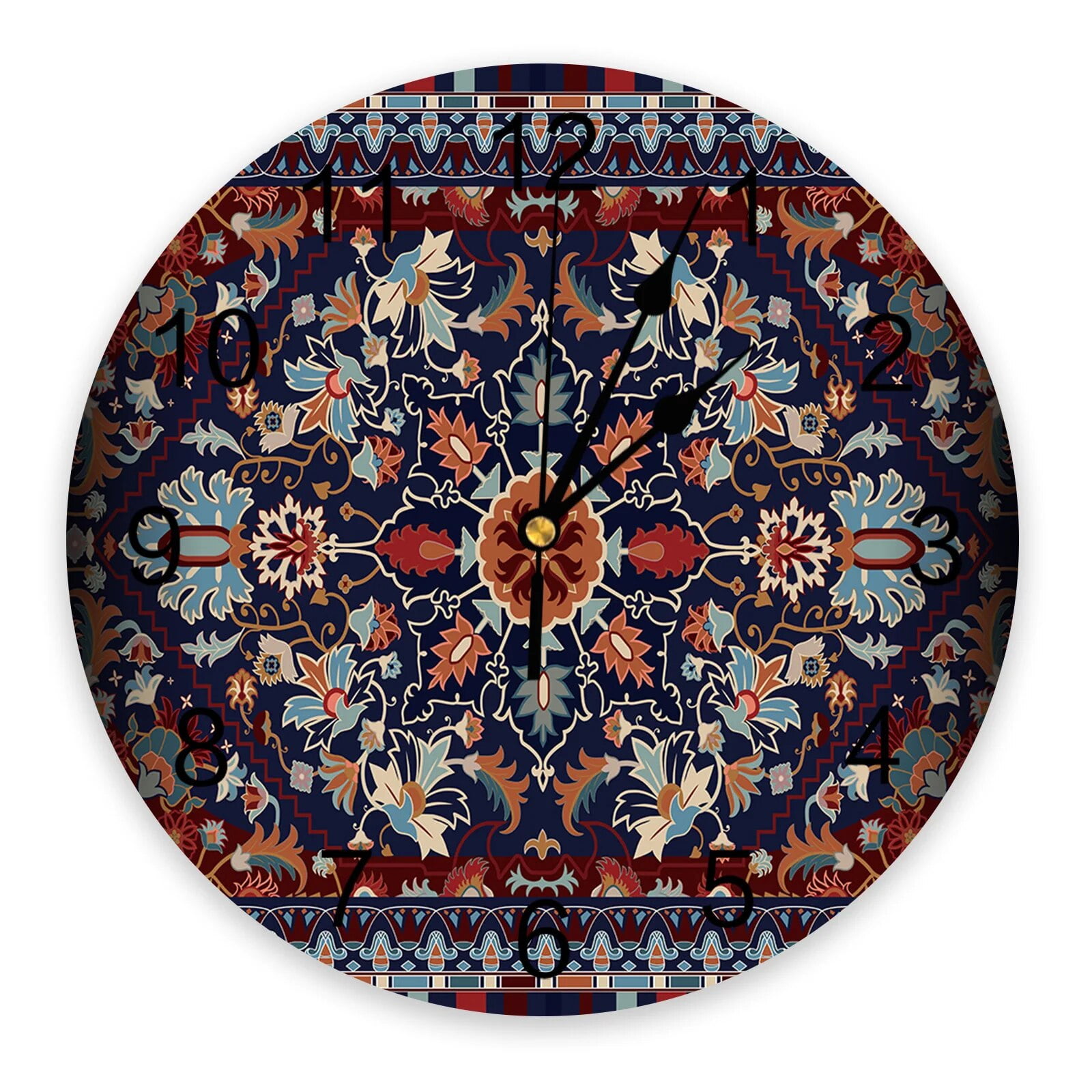 Flower Abstraction Wall Clock Large Modern Kitchen Dinning Round Wall ...