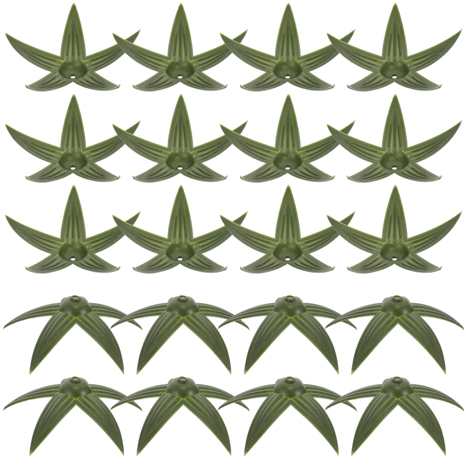 FENGGUIQU Lifelike Green Plastic Floral Calyxes for Crafting Use 50Pcs ...