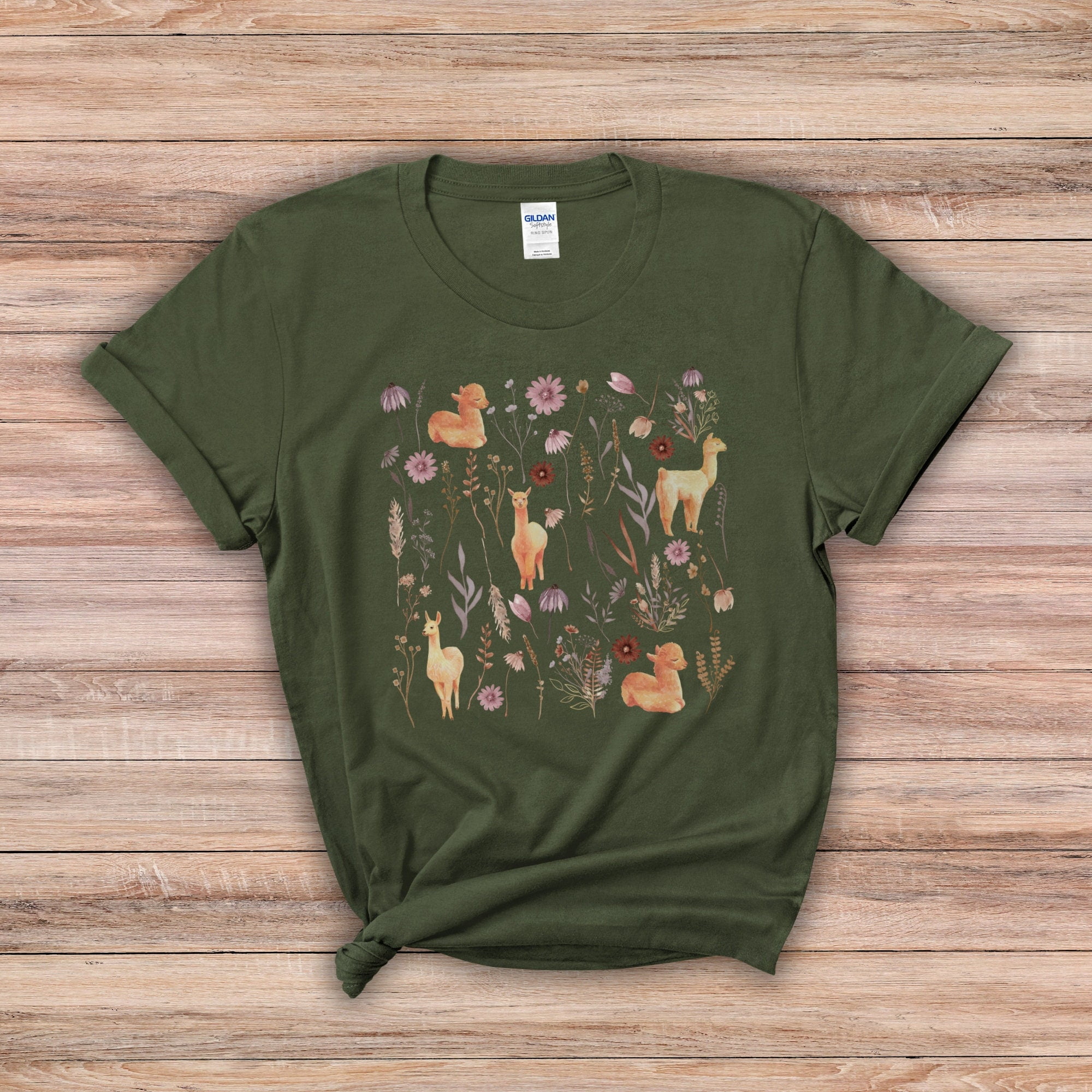 Flower Alpaca Shirt, Boho Llama Crewneck, Cute Alpaca , Hobby Alpaca ...