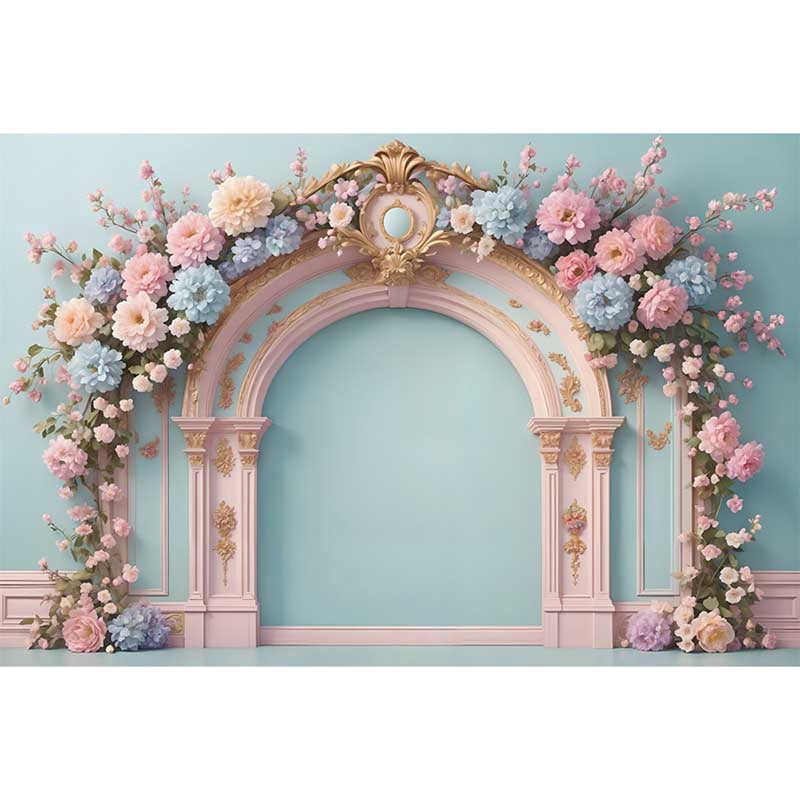 Flower Arch Photography Backdrop Bridal Wedding Birthday Party Photo ...