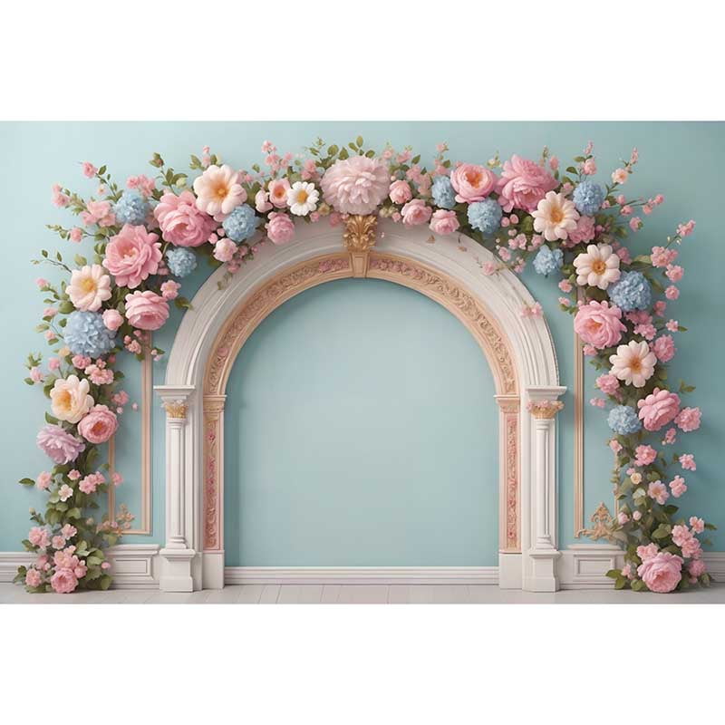 Flower Arch Photography Backdrop Bridal Wedding Birthday Party Photo ...