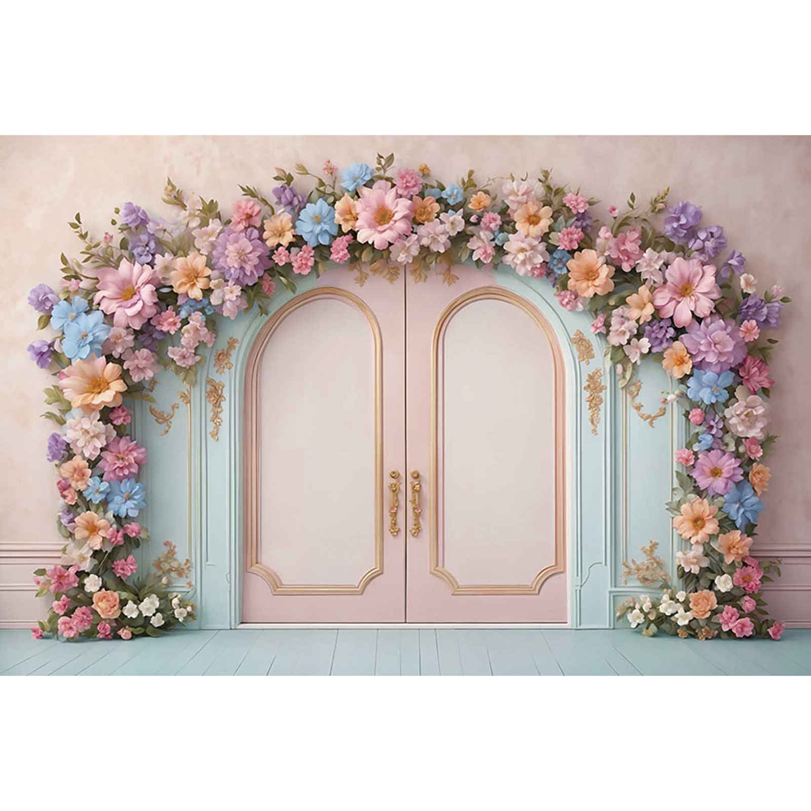 Flower Arch Photography Backdrop Bridal Wedding Birthday Party Photo ...