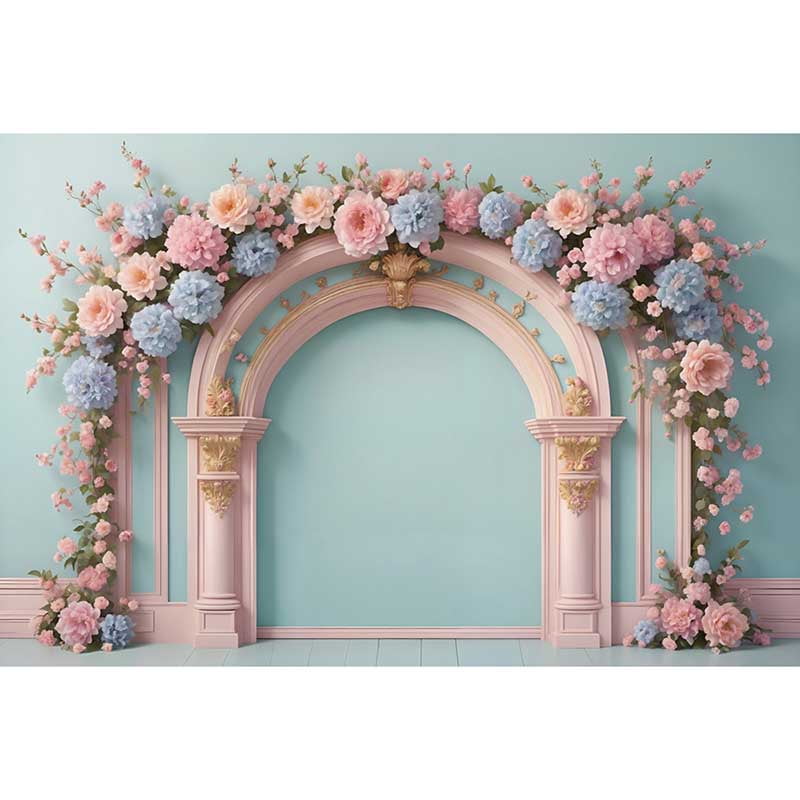 Flower Arch Photography Backdrop Bridal Wedding Birthday Party Photo ...