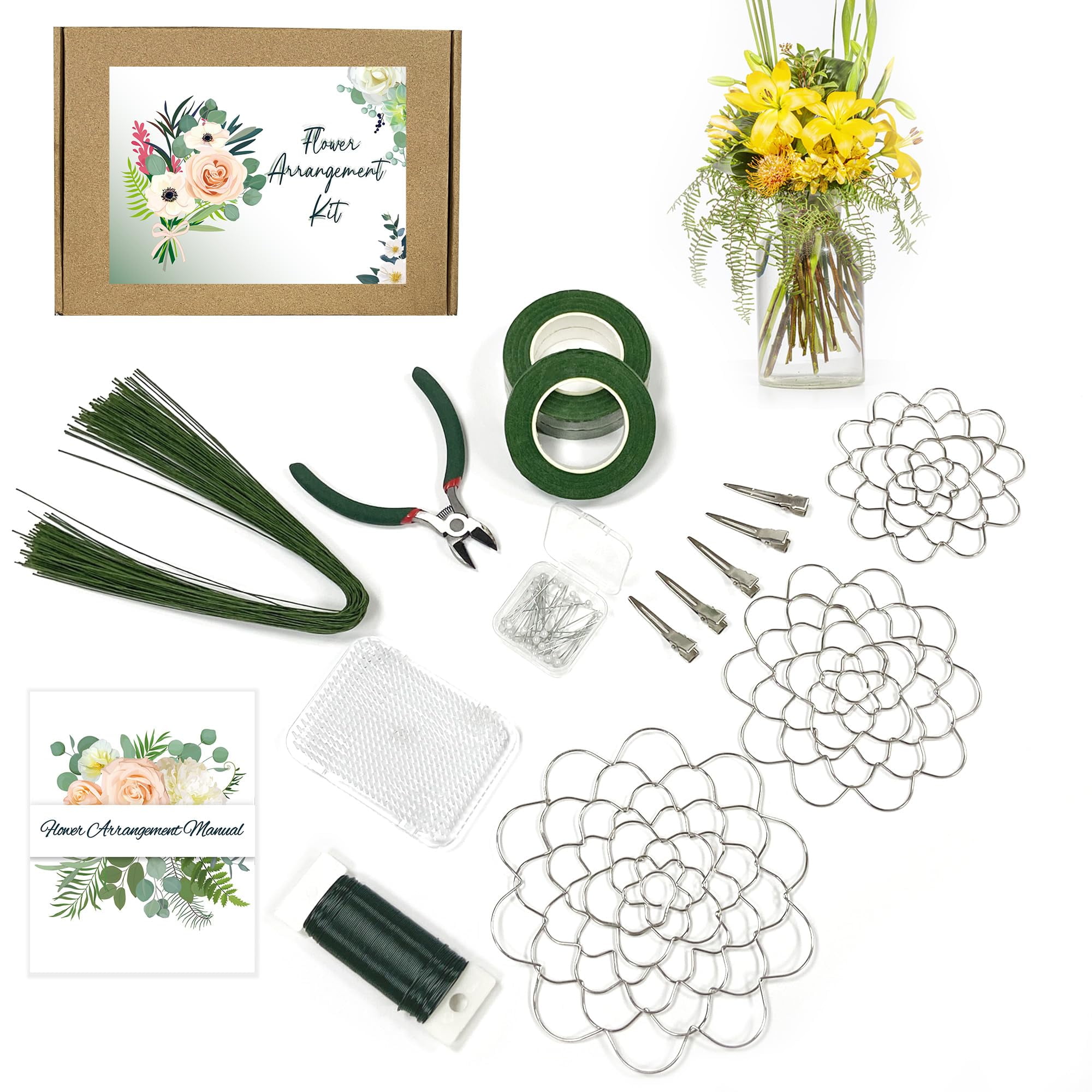Flower Arrangement Supplies Kit for Beginners, 62 pieces, Flower ...