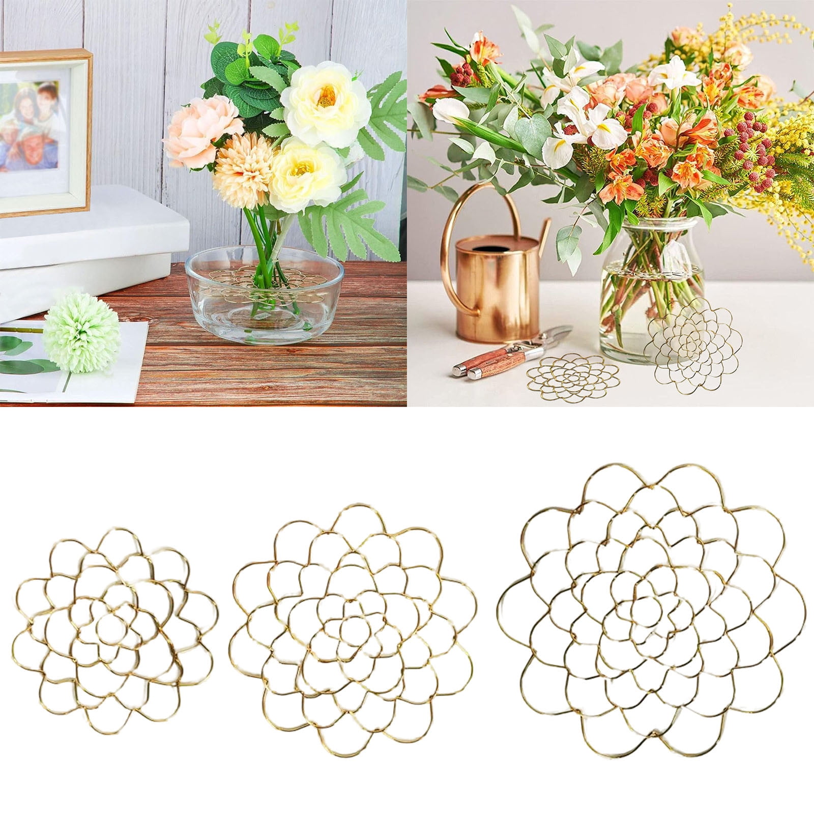 Flower Arranger Grid For Vase Reusable, 3 Pack Floral Grid Bendable 4 ...