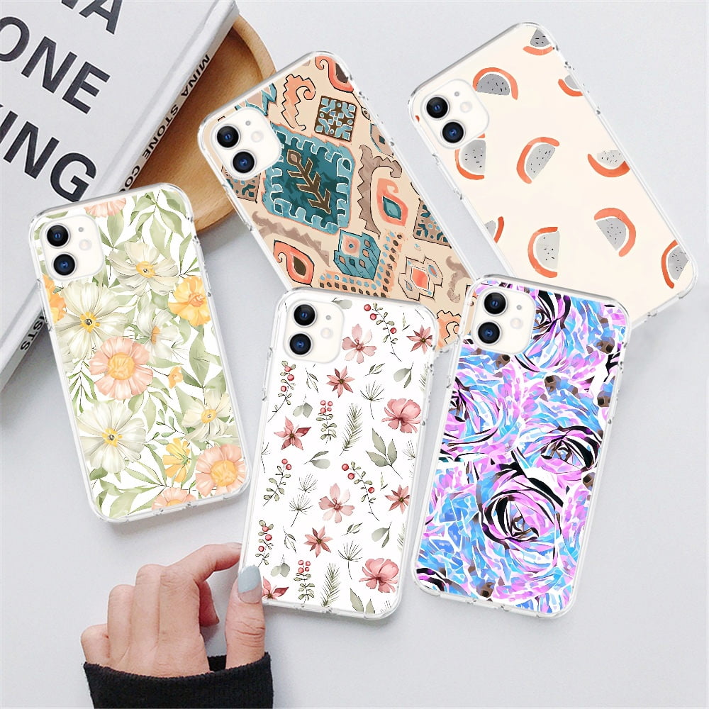 Flower Art Design Cute Cartoon Phone Cases For iPhone 14 13 12 11 Pro ...