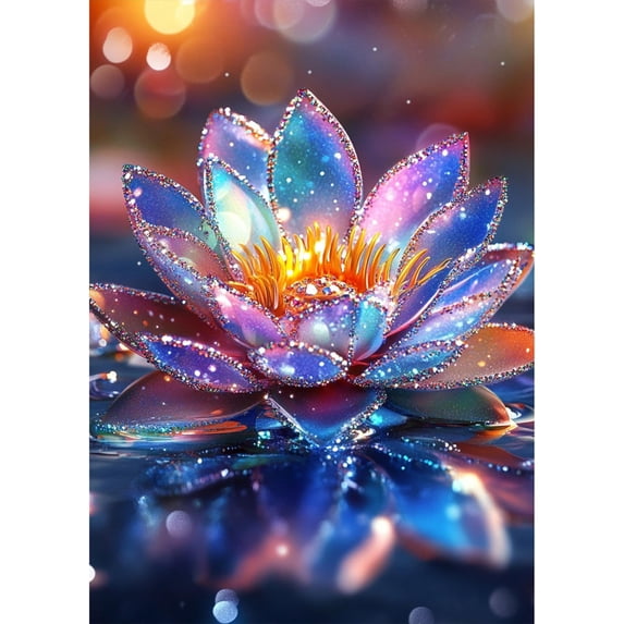 Flower Art Kits for , Full Drill Round Lotus Painting with Painting ...