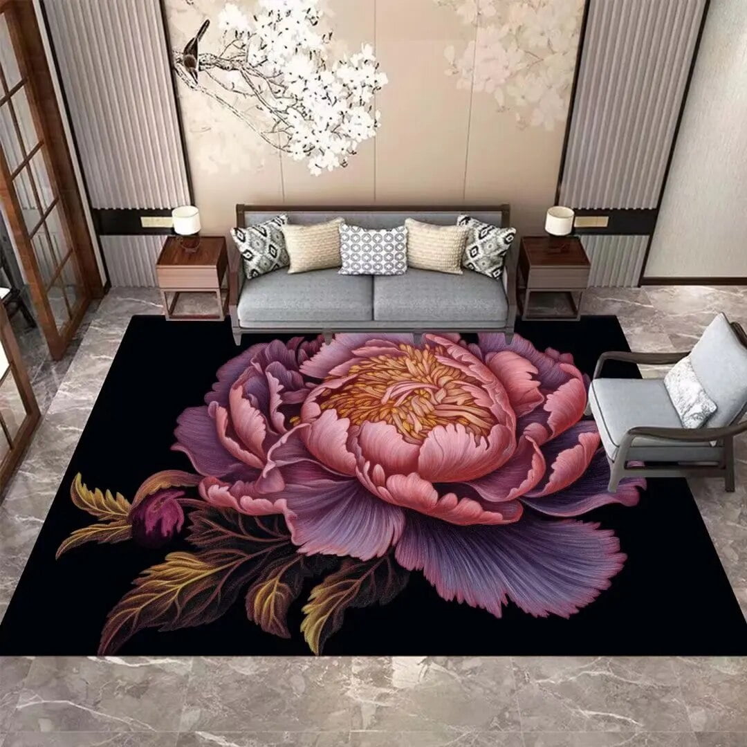 Flower Art Large Living Room Rug 160x230cm Bedroom Carpet Aesthetics ...