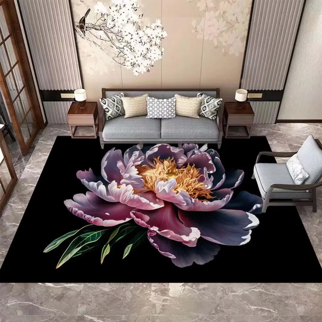 Flower Art Large Living Room Rug 160x230cm Bedroom Carpet Aesthetics Bed End Decor Floor Mat ...