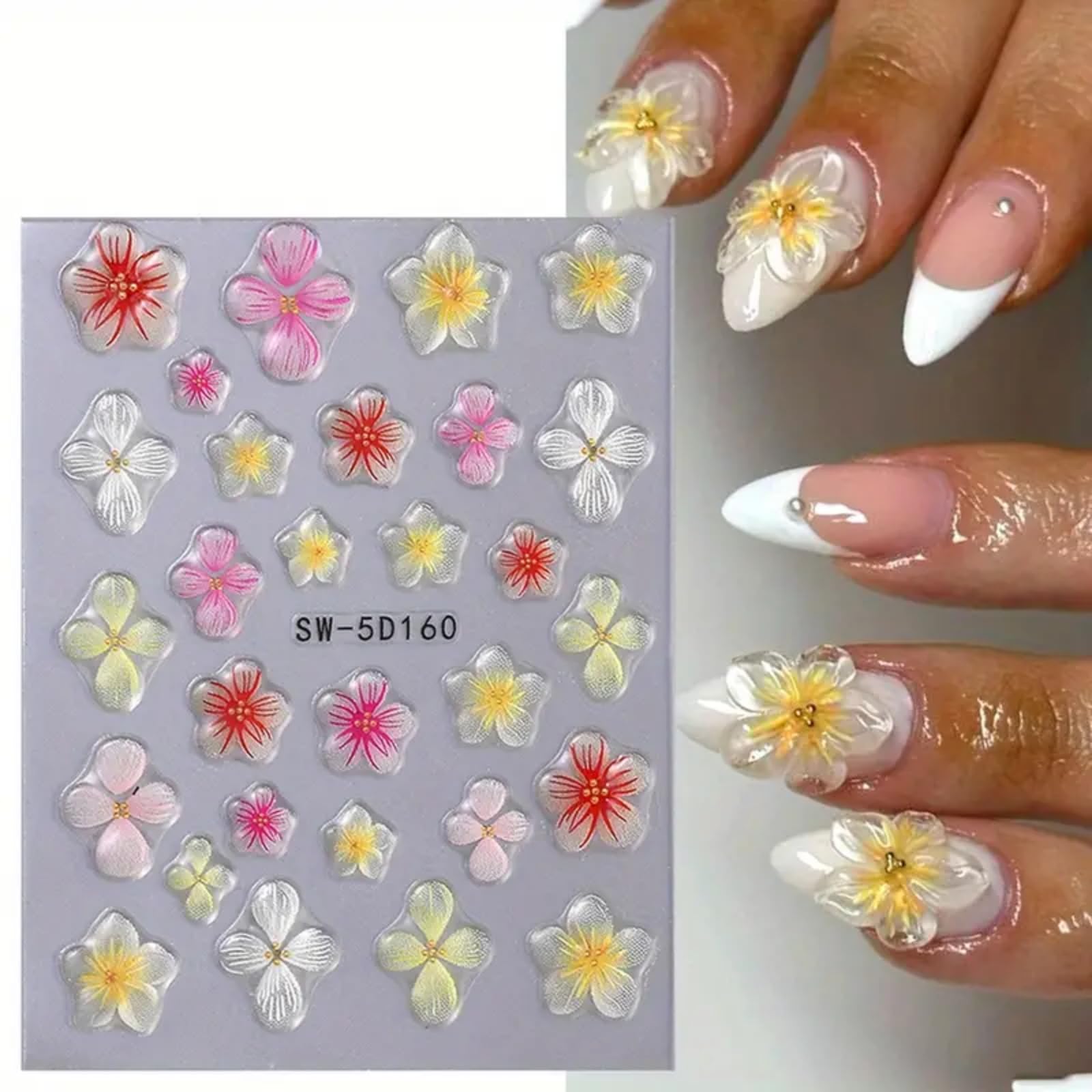 Flower Art Stickers TMA2 Decals 5D Embossed Flowers Decals Colorful ...