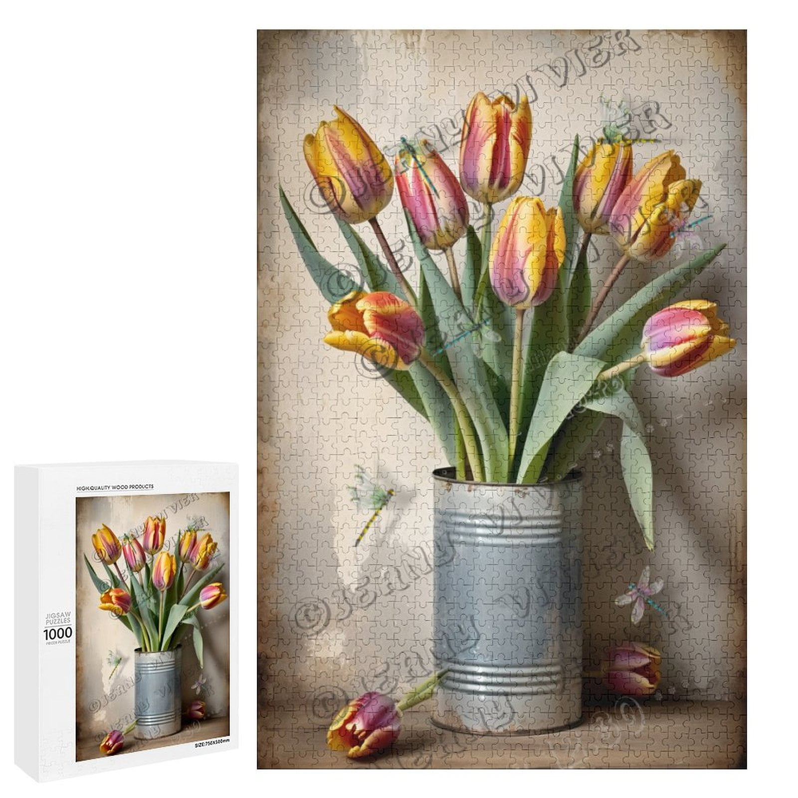 Flower Art Tulip Themed Jigsaw Puzzles 1000 Piece for Adults Families ...