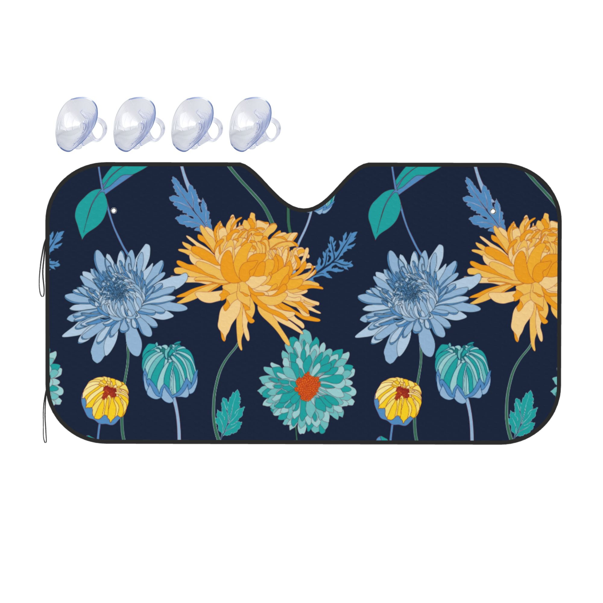 Flower Background 1-Piece Car Front Window Sunshade-Foldable for Most ...