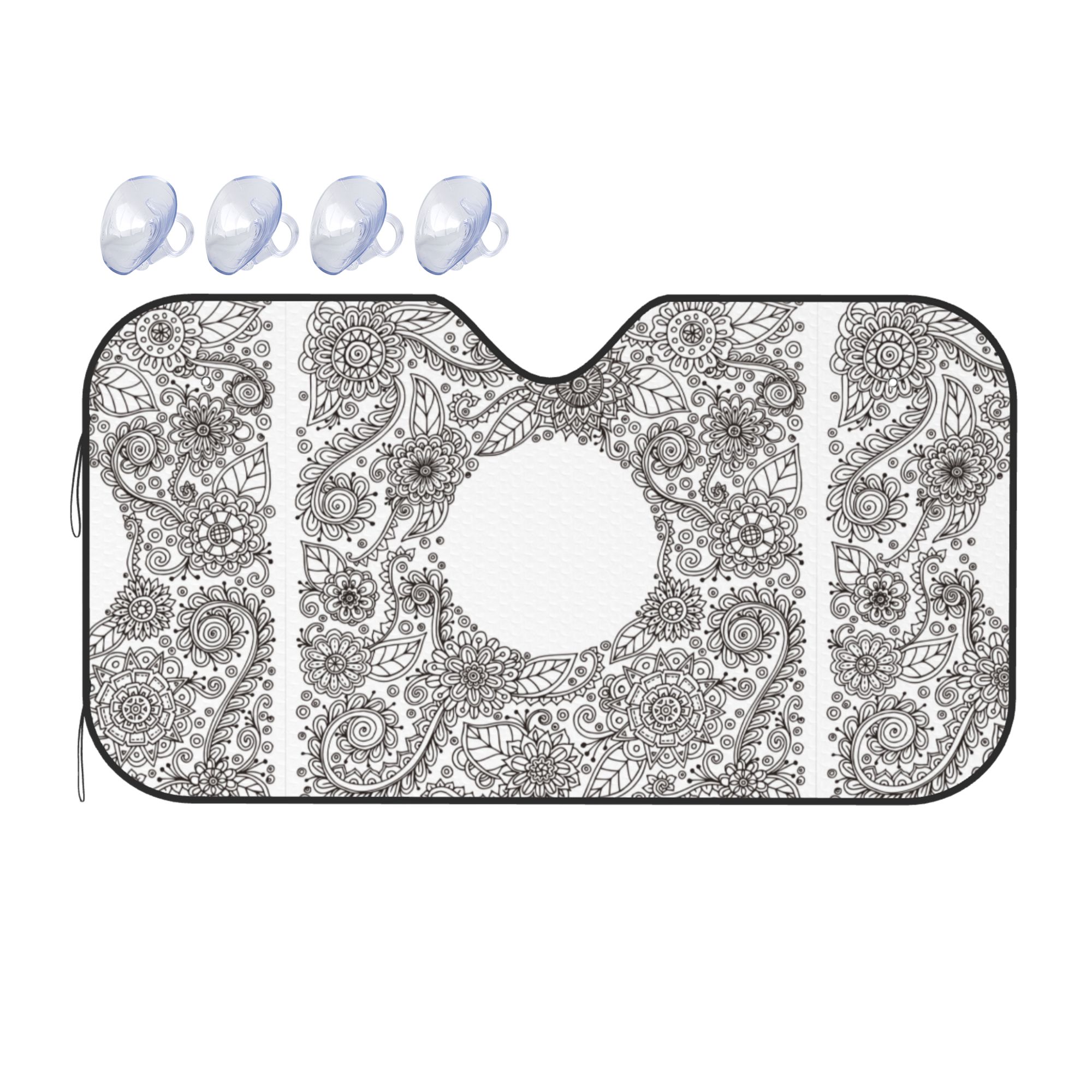 Flower Background 1-Piece Car Front Window Sunshade-Foldable for Most ...