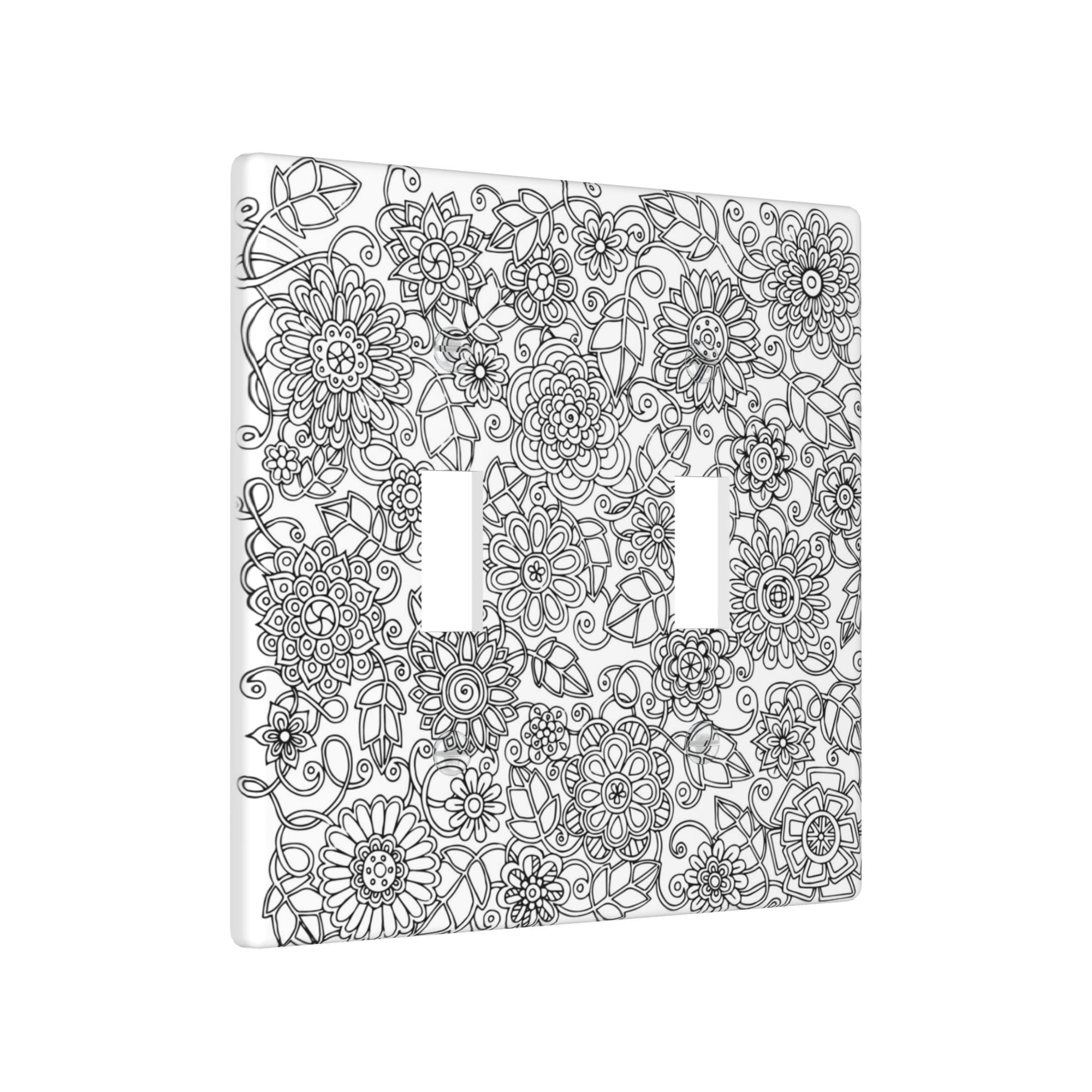 Flower Background Double Toggle Light Switch Plate Decorative Wall ...