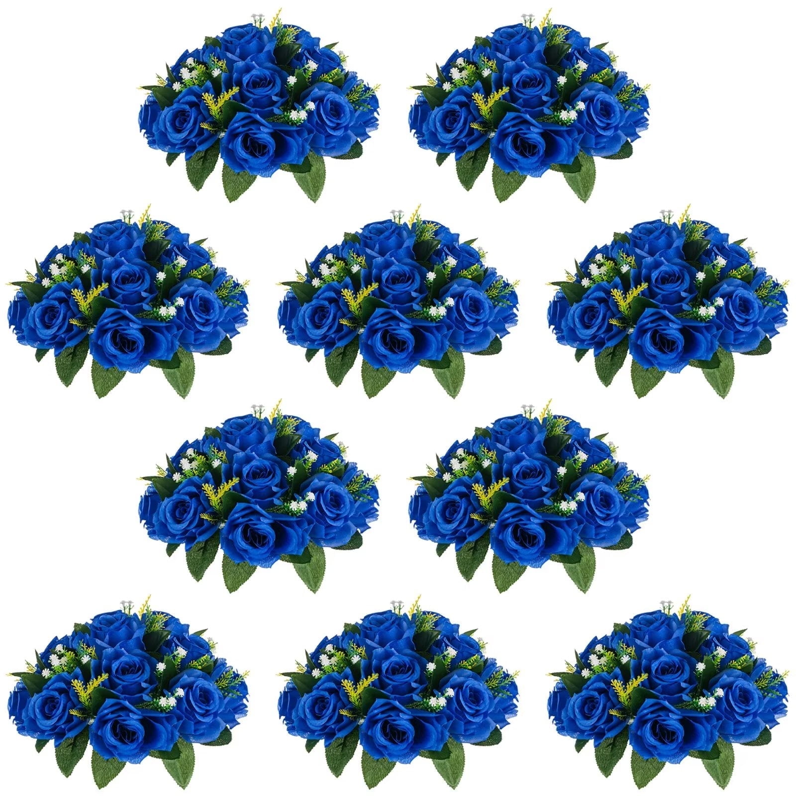 Glasseam Flower Ball Centerpieces for Table, 10 Pack Royal Blue Roses ...