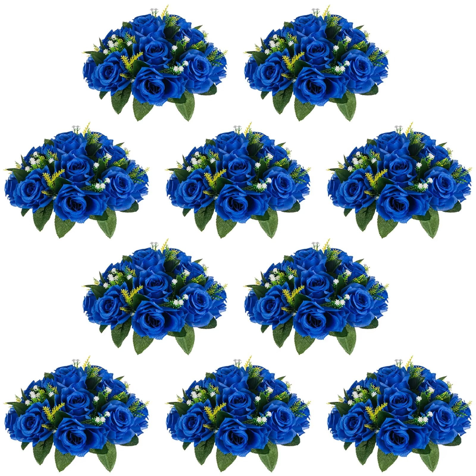 Flower Ball Centerpieces for Table 10 Pack Royal Blue Roses Artificial ...