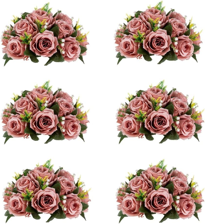Flower Balls for Centerpieces - 6 Pcs Rose Balls Artificial Flowers ...