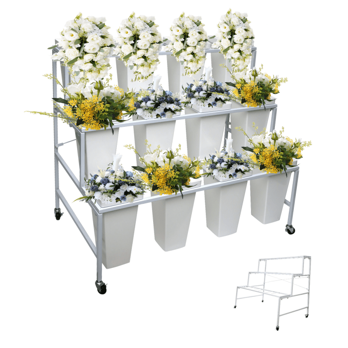 Flower Bar Supplies, 3-Tier Lockable Wheels White, Perfect for Indoor ...