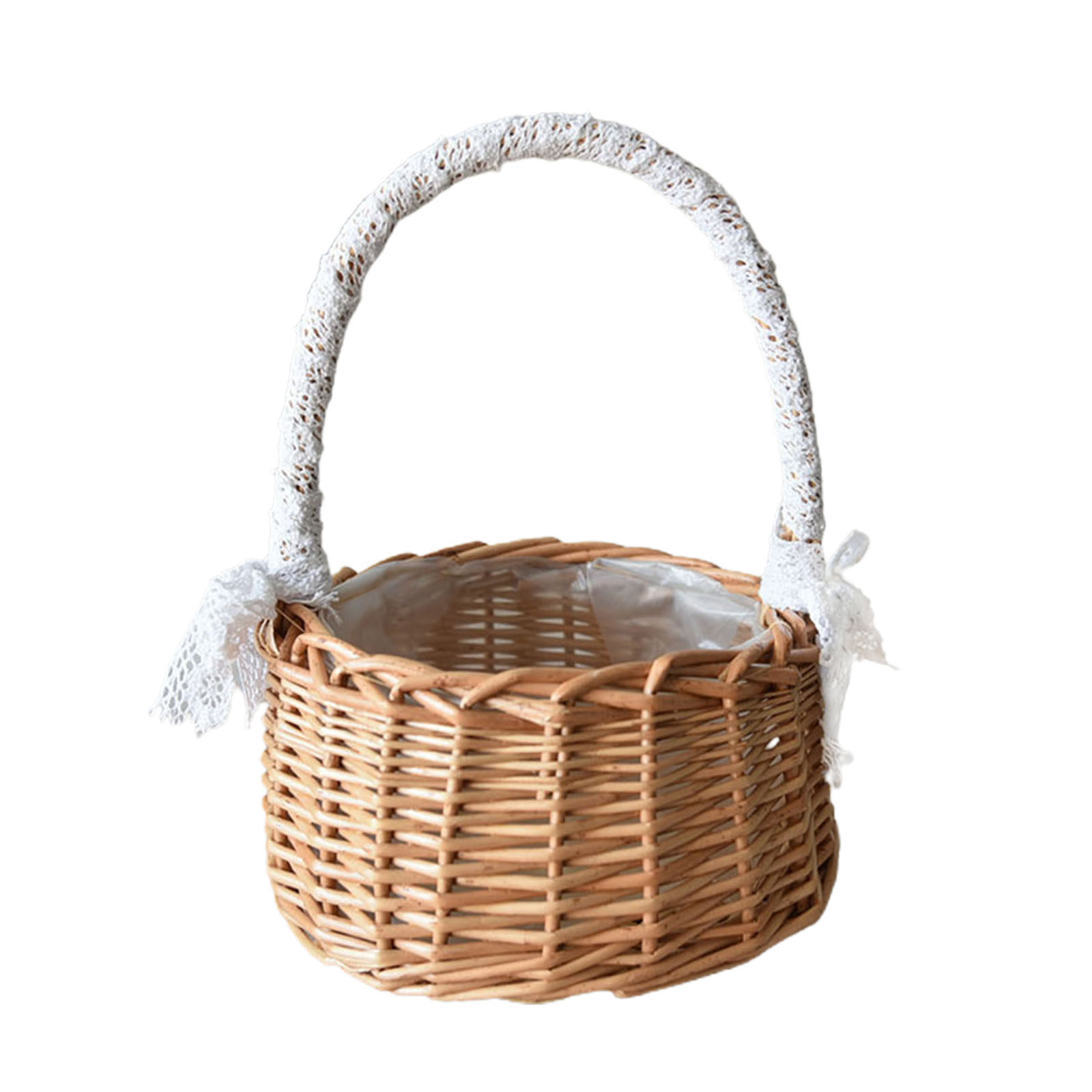 Flower Baskets Hand Woven Rattan Basket Reusable DIY Photo Props Home ...