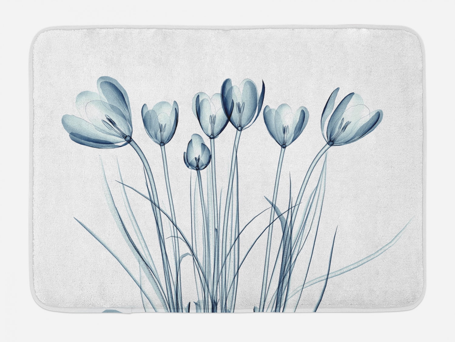 Flower Bath Mat, X-ray Transparent Image of Tulips Solarized Effects ...