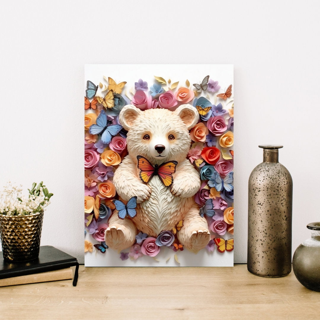 Flower Bear Fusion - 3D Animal Canvas/Poster Art Prints â€“ The Perfect ...