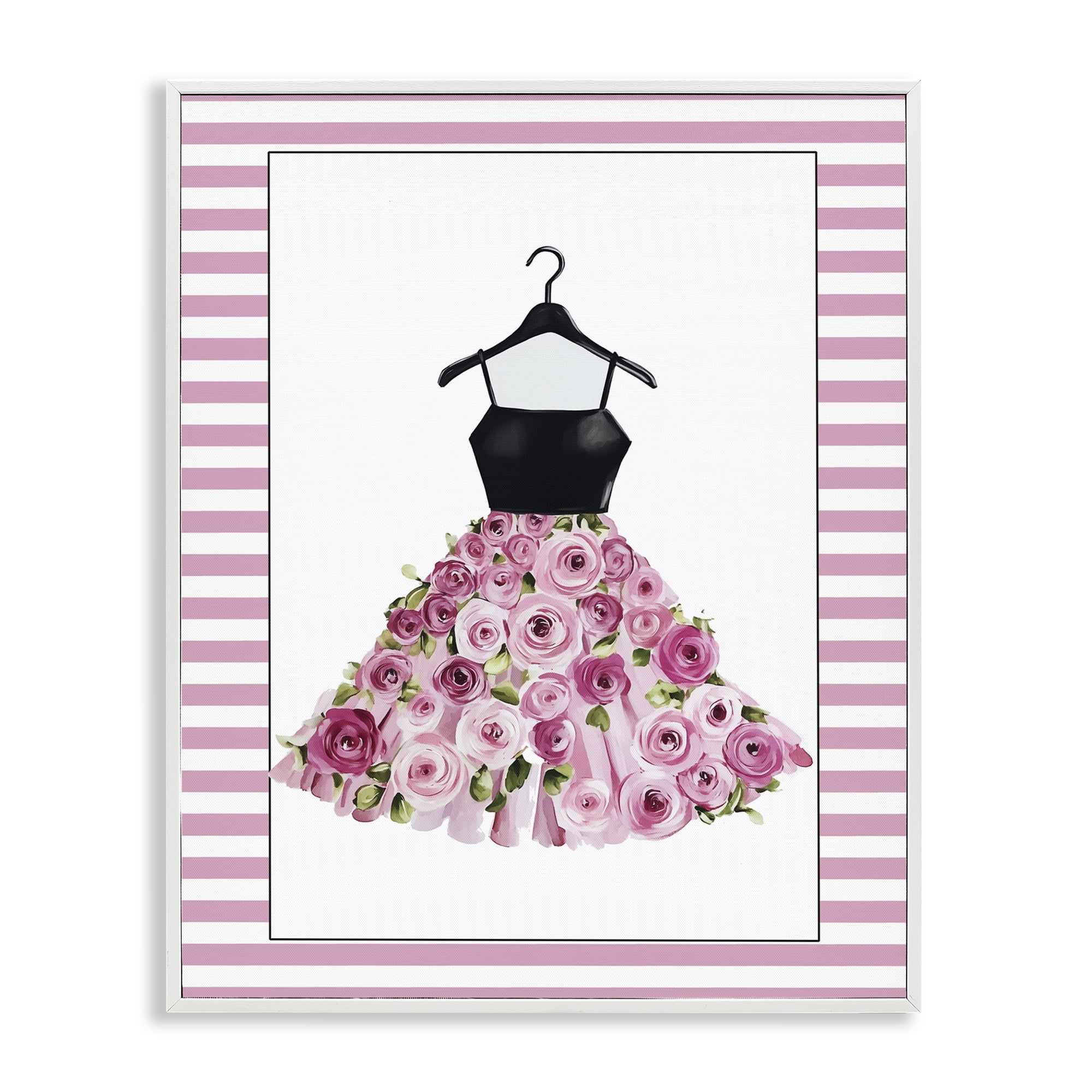 Flower Bedecked Dress White Framed Giclee Art, design by Christine ...