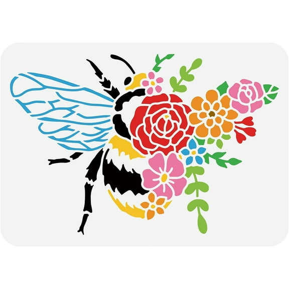 11.8 x 7.8 Hollow Out Rose Flower Painting Stencils Reusable Butterfly ...