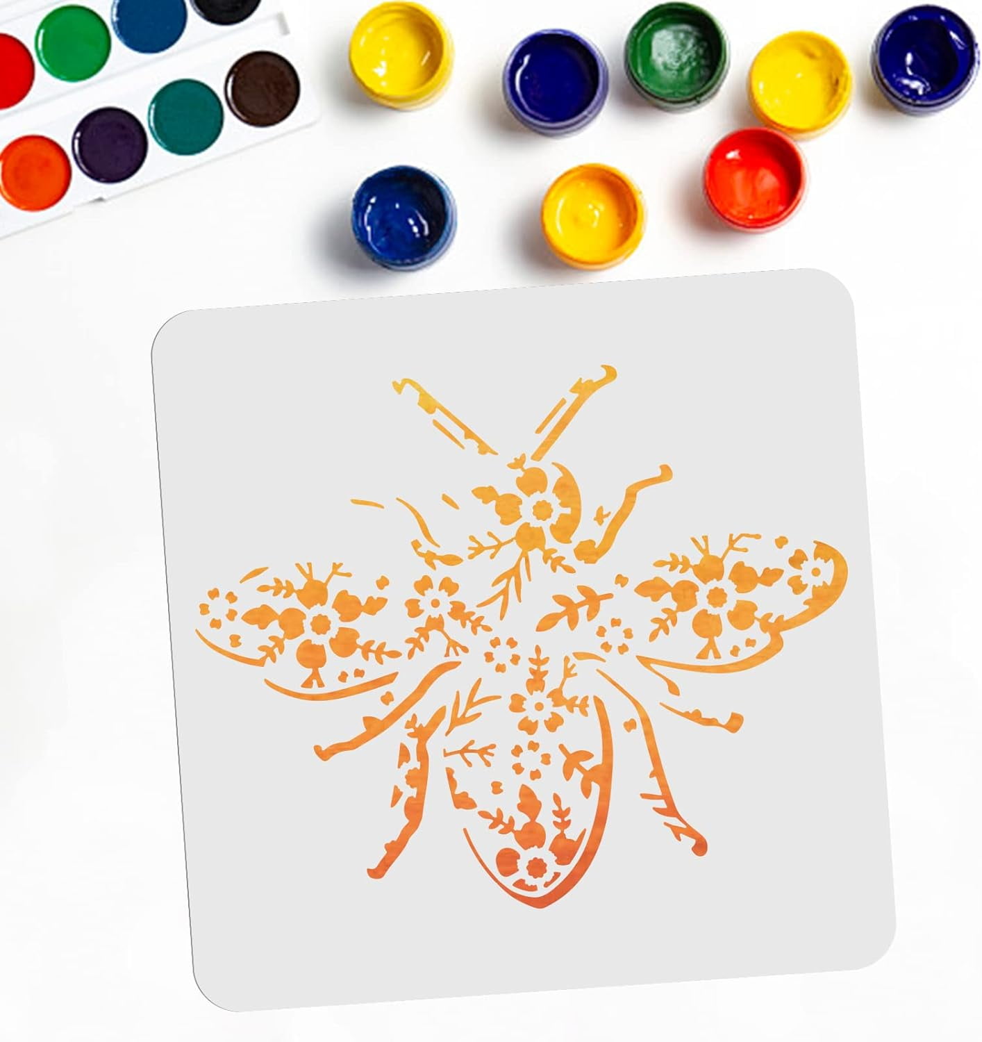 Flower Bees Painting Stencil Bumble Bee Stencil 11.8×11.8 Inch Bee ...