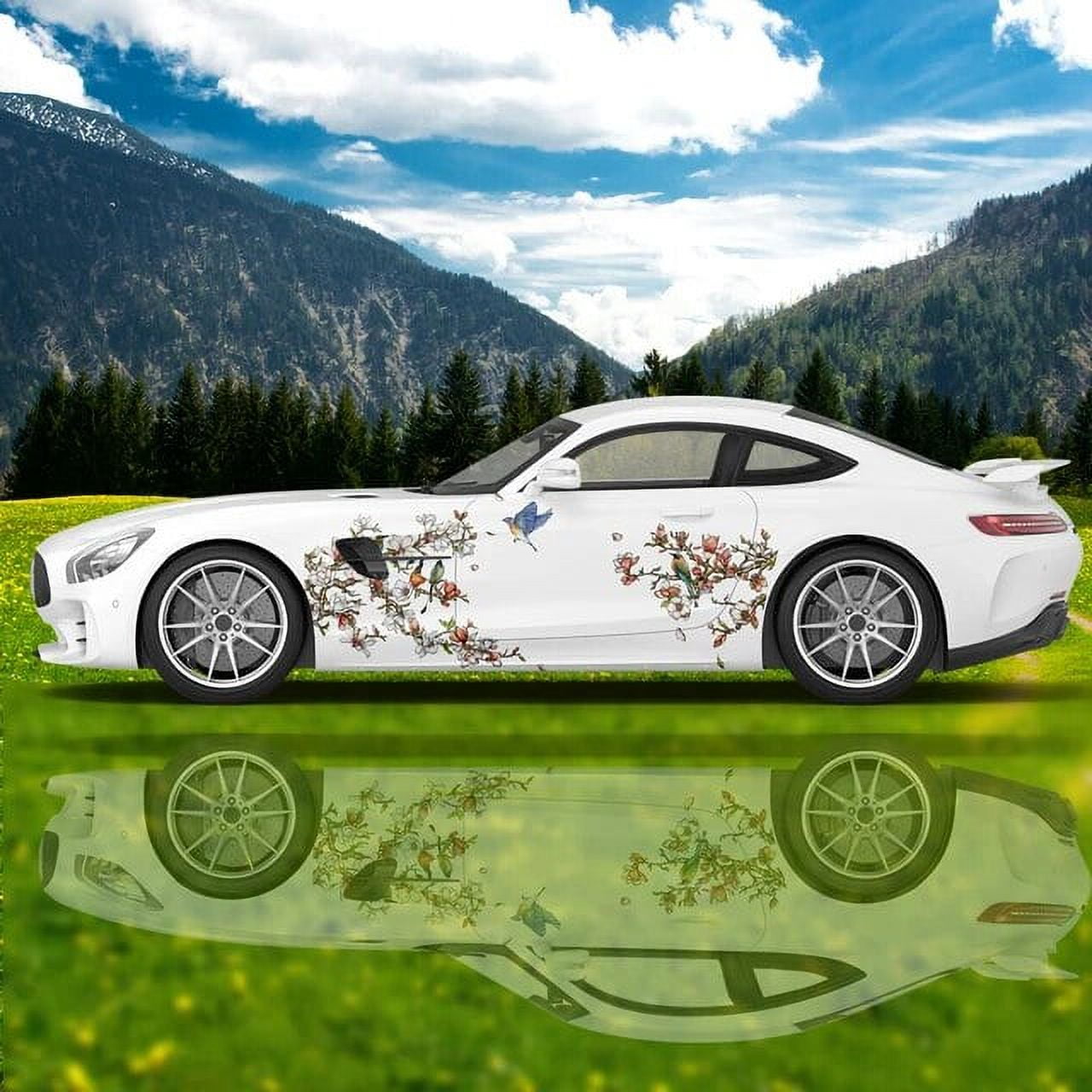 Flower Bird Racing Car Graphic Decal Full Body Vinyl Wrap Modern Design ...