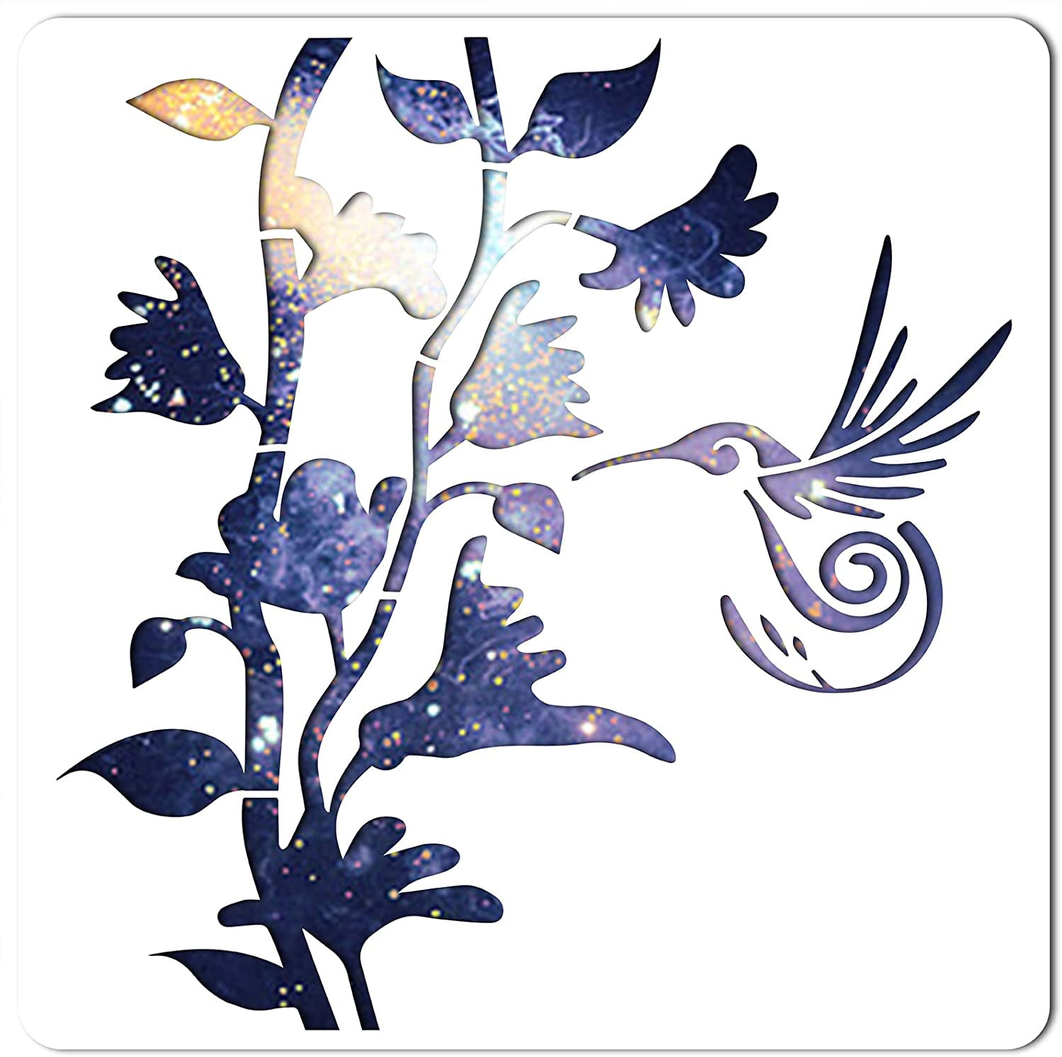 Flower Bird Stencil Large Reusable Summer Template 11.8x11.8 Inch Leaf ...