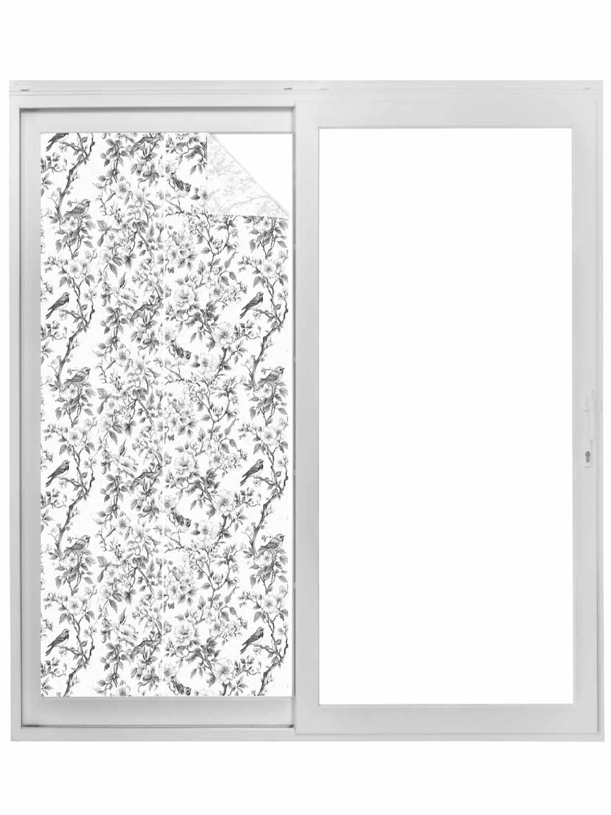 Flower Bird Window Privacy Film Stained Glass Window Film Decorative ...