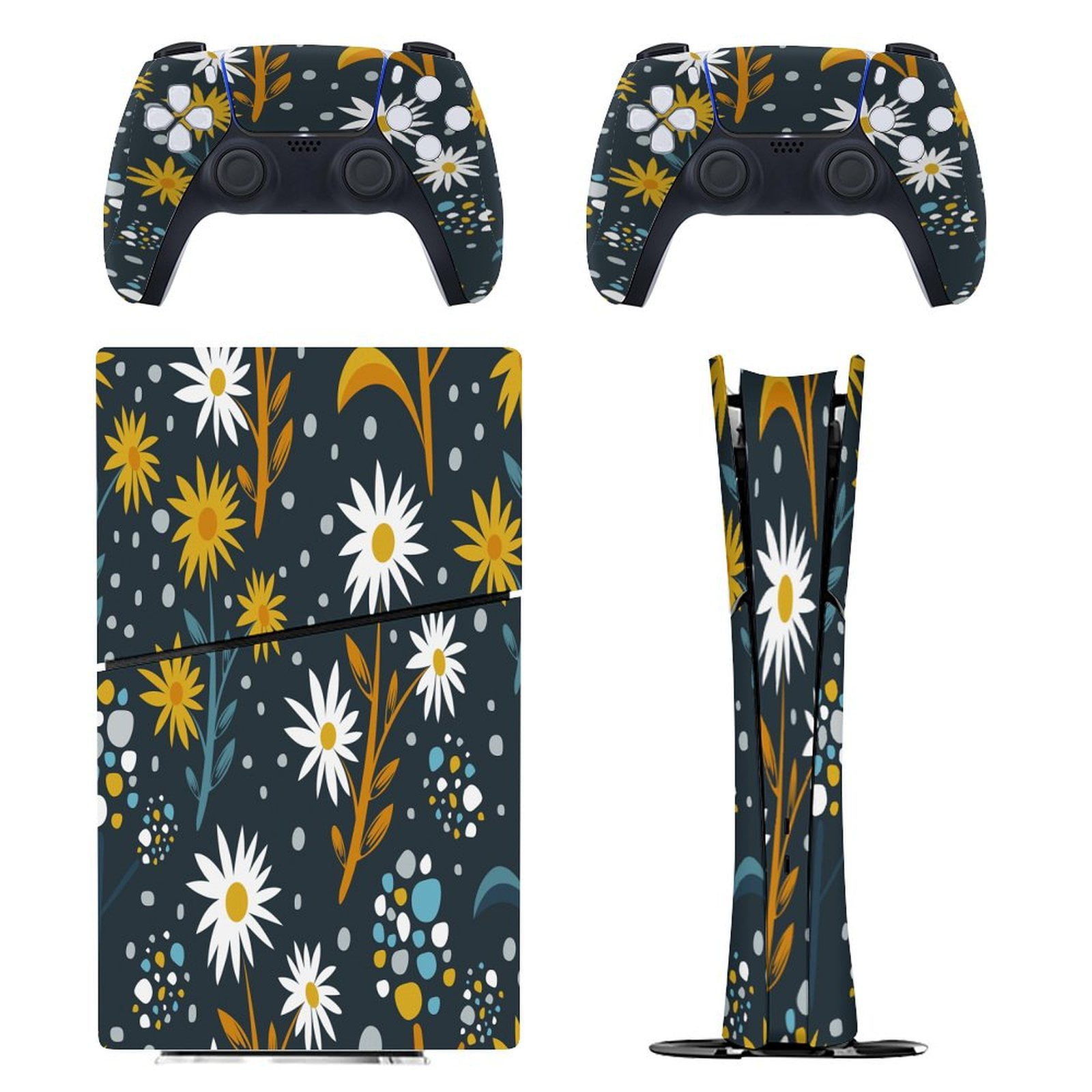 Flower, Black PS5/PS5 Slim Digital Disc Skin Sticker For Console And ...