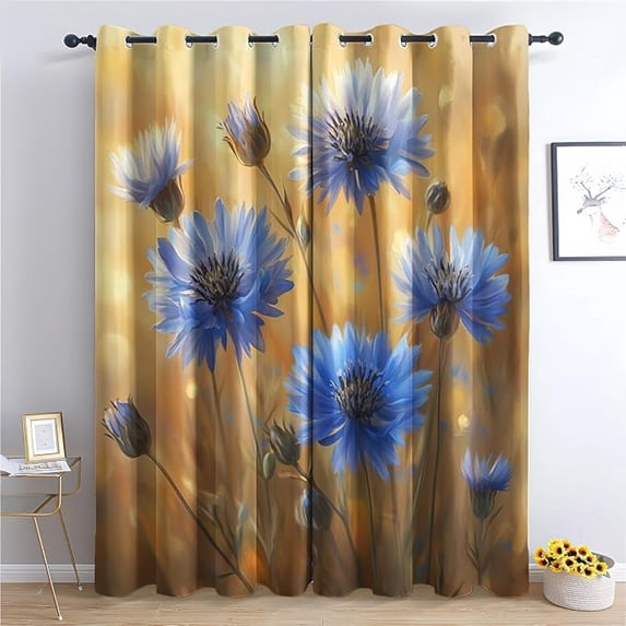 Flower Blackout Curtains For Living Room Bedroom, Thermal Insulated ...