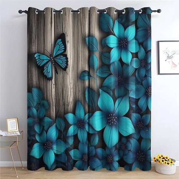 Flower Blackout Curtains For Living Room Bedroom, Thermal Insulated ...