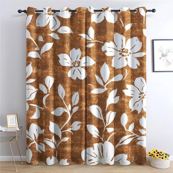 Flower Blackout Curtains For Living Room Bedroom, Thermal Insulated ...