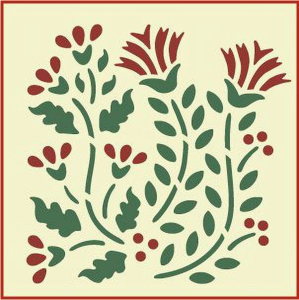 Flower Block Stencil - Flower Floral Arrangements Bouquet Border ...
