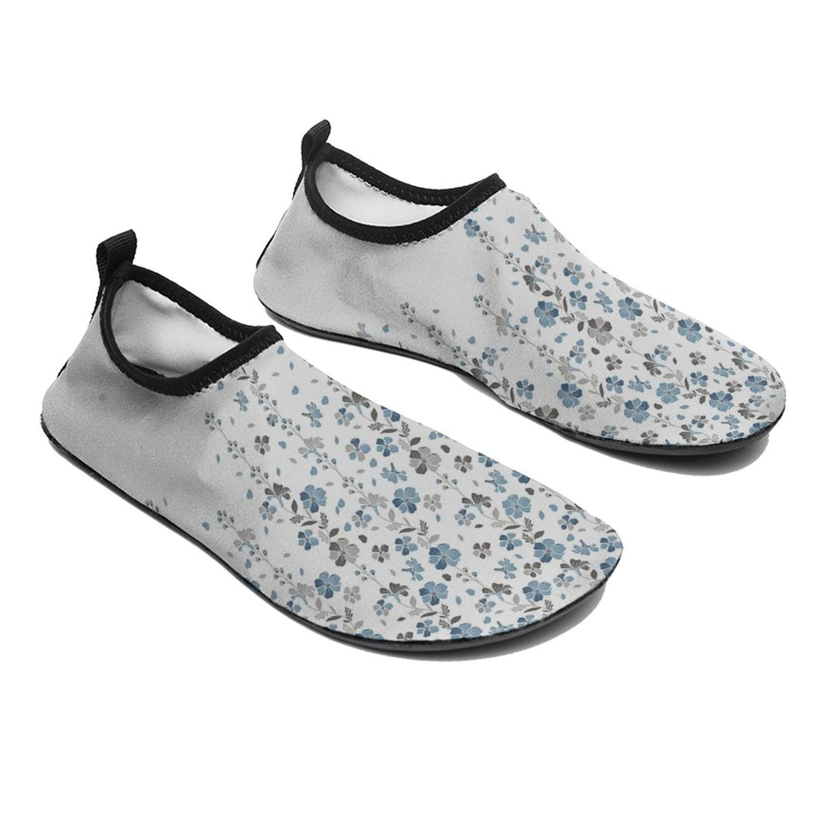 Flower Blue Grey Cherry Blossoms Water Shoes Beach Slip-on Shoes for ...