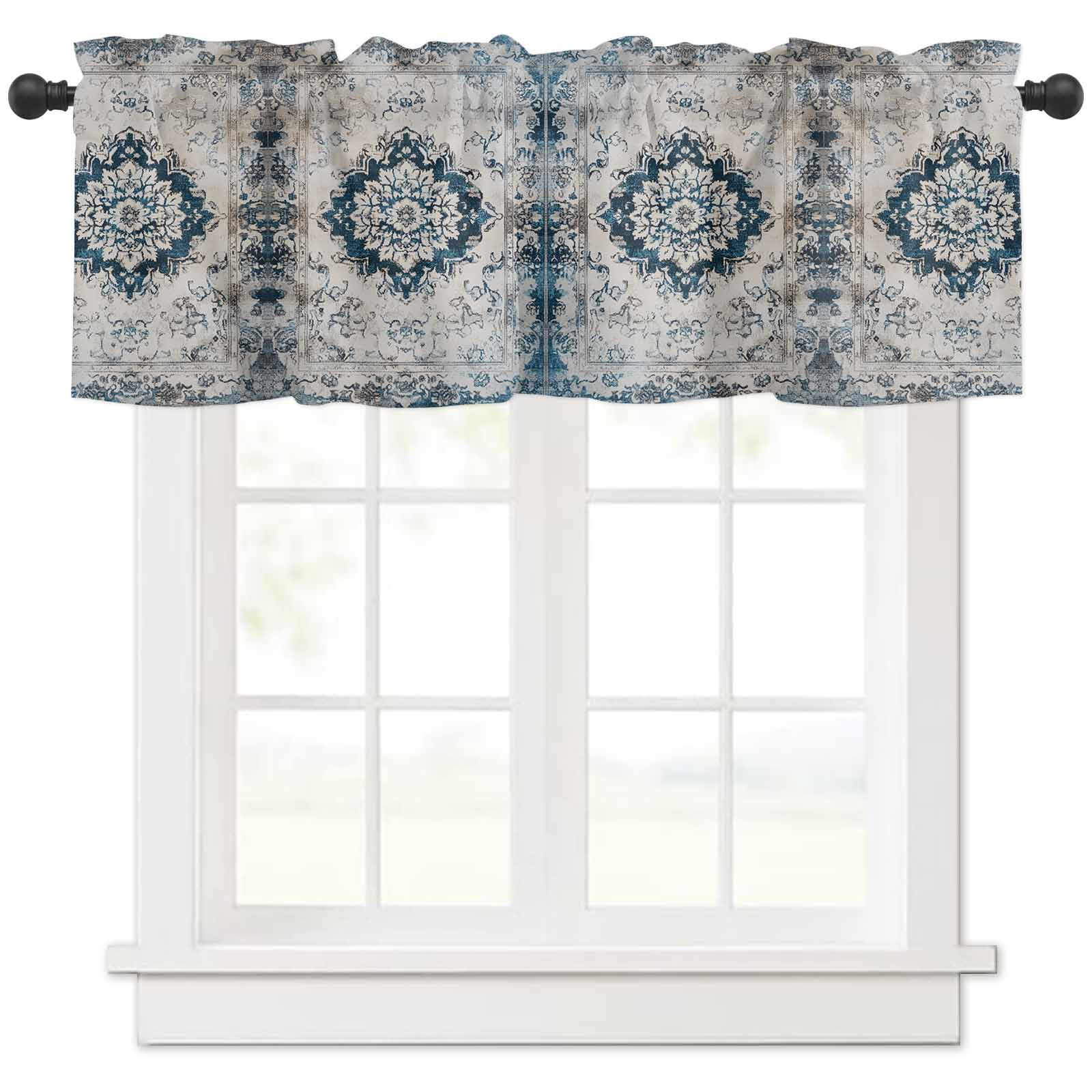 Flower Boho Valances for Windows Farmhouse Kitchen Curtains Valances ...