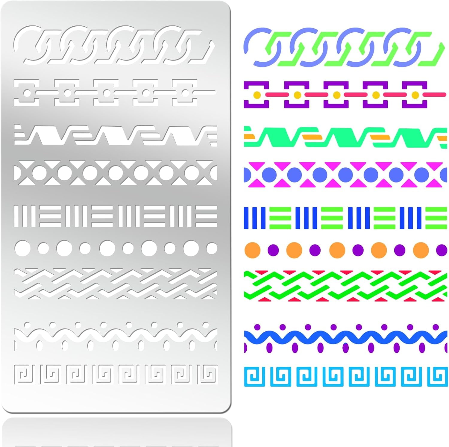 Flower Border Stainless Steel Stencil 4 x 7inch Metal Stencil Templates ...