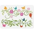 Flower Border Stencil 12x8" Butterfly Border Painting Template Reusable ...