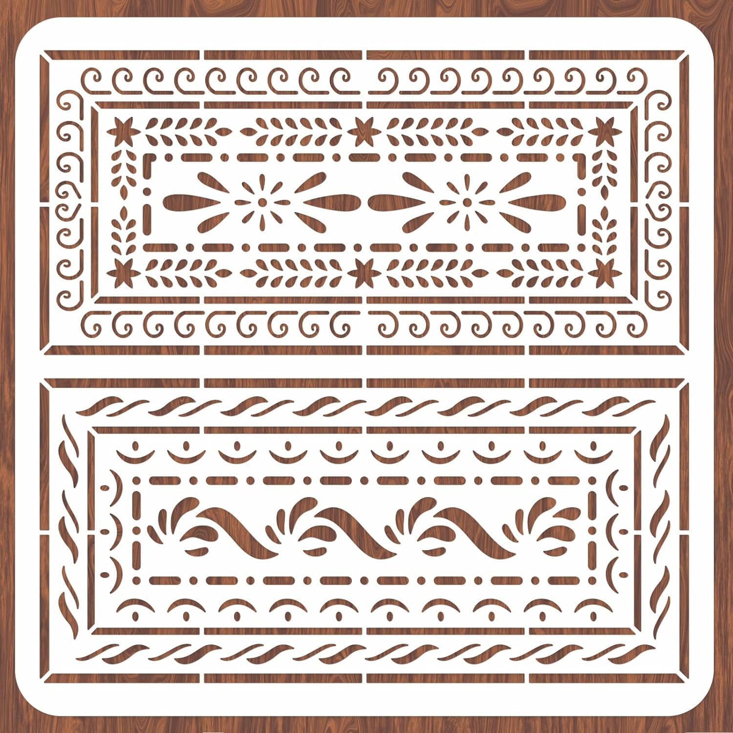 Flower Border Stencils for Painting Reusable Floral Laser Cut Wall ...