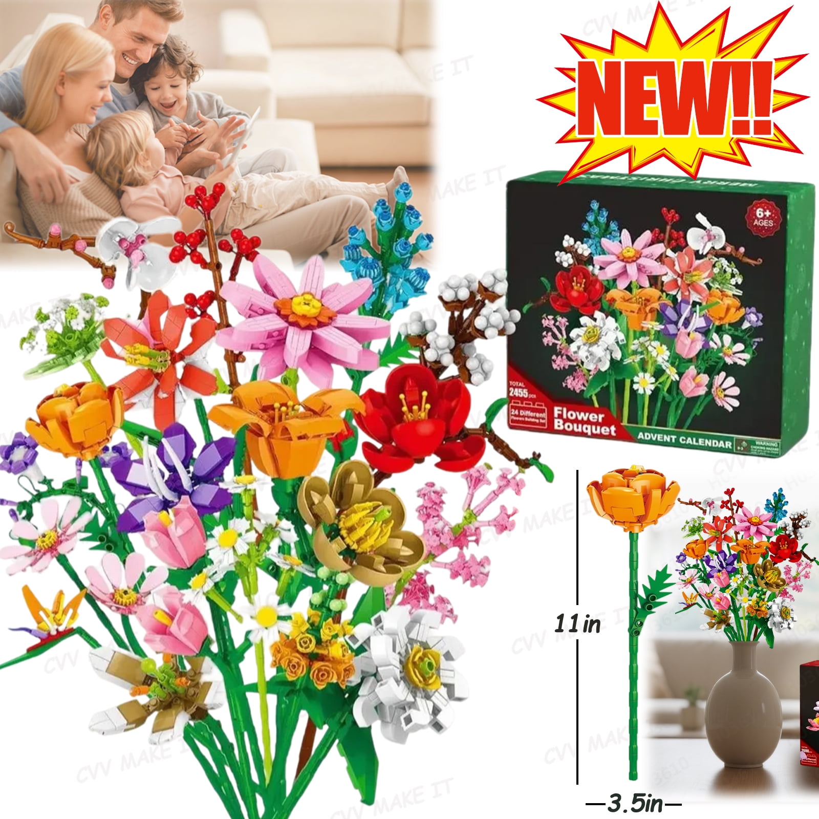 Flower Bouquet Advent Calendar 2025 - 24 Days Flower Bouquet Christmas ...