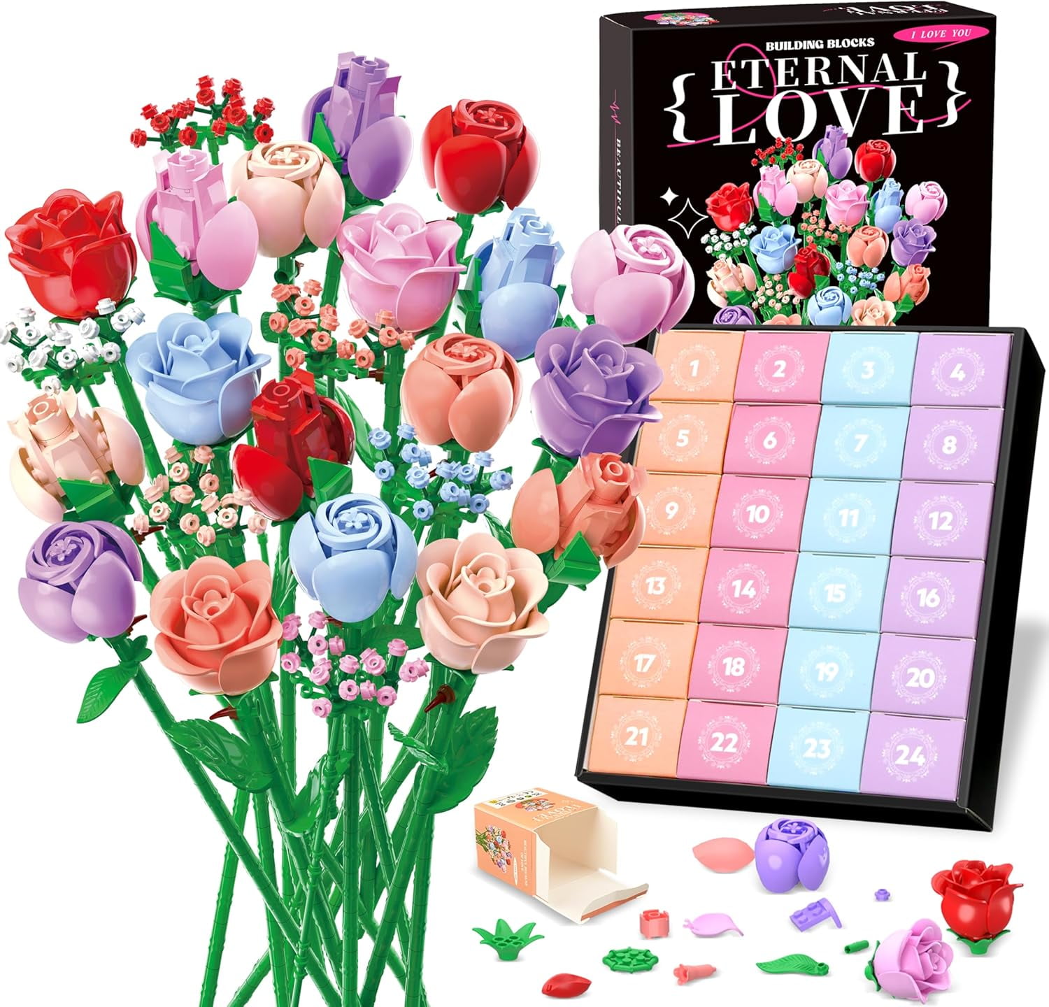 Flower Bouquet Advent Calendar 2025 for Adults , 24 Days Flower Bouquet ...