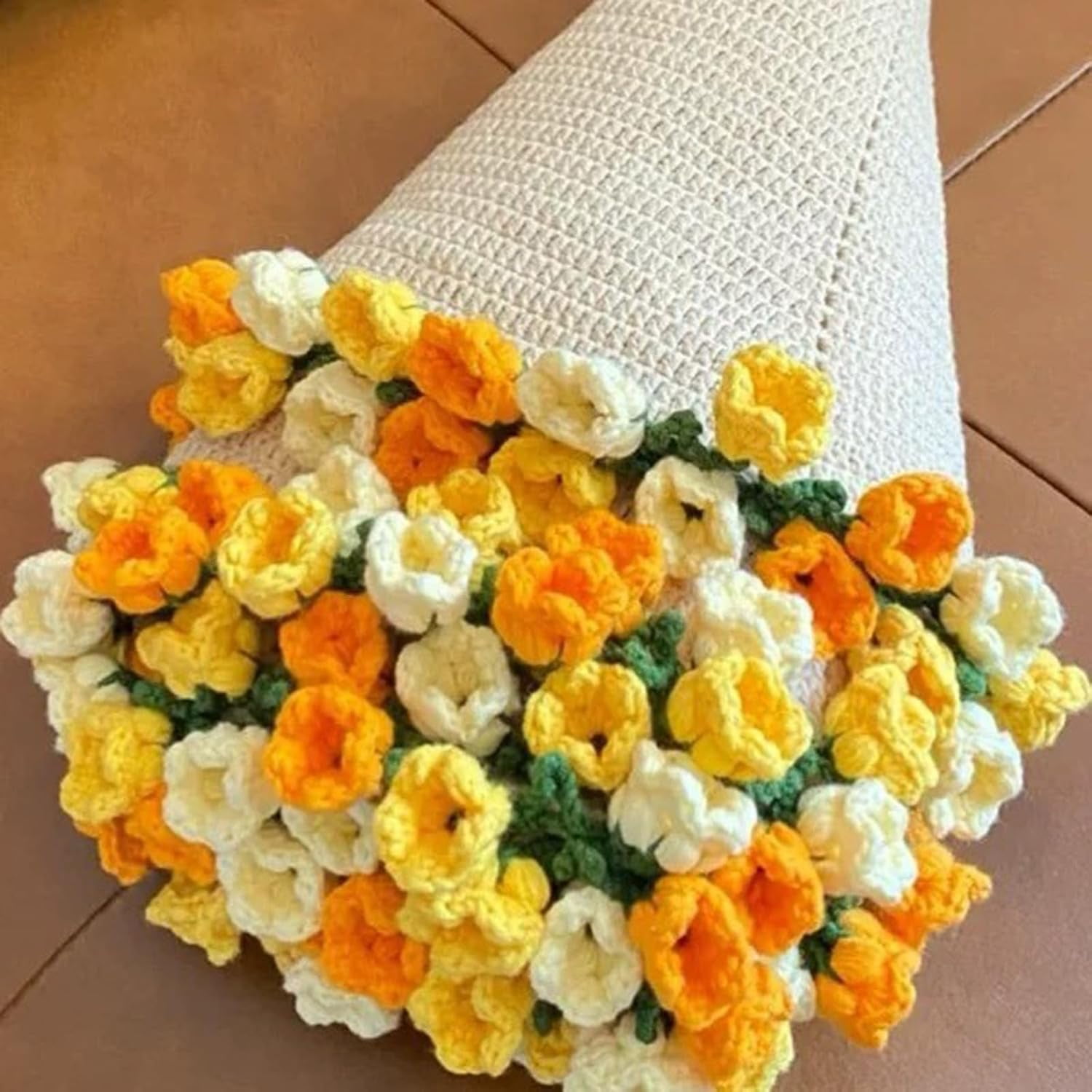 Flower Bouquet Blanket, Rose Bouquet Blanket, Soft and Lightweight Romantic Crochet Knitted ...