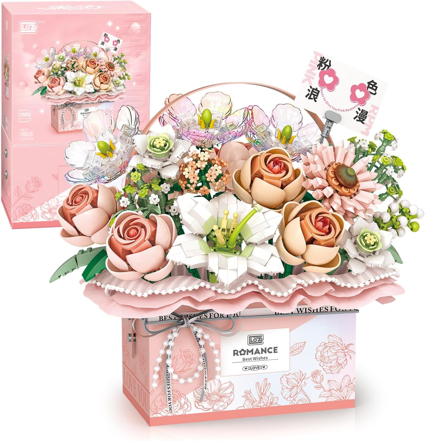 Flower Bouquet Building Blocks Model Set,Simulation Artificial Rose ...